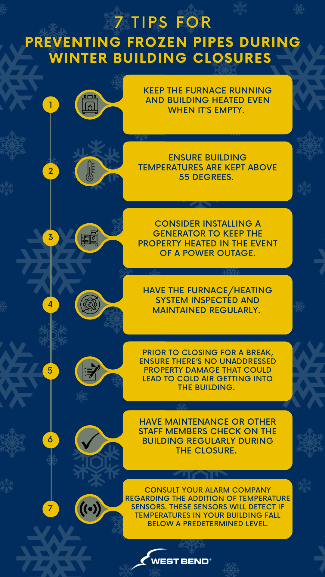 Prevent frozen pipes during winter business closures (infographic)